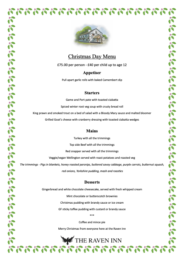 Christmas Menus